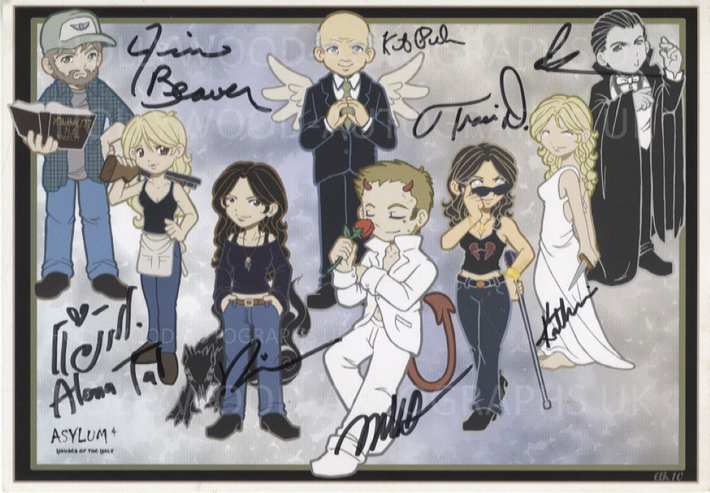 SUPERNATURAL CONVENTION 15cm x 21cm ART CARD - Signed by 8 Actors ...